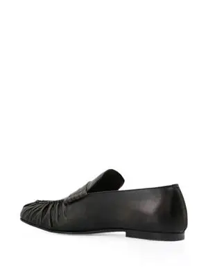 ALOHAS Aven Ruched Leather Loafers