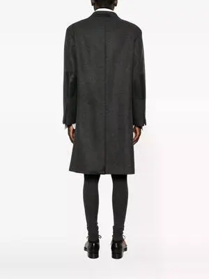 Prada Leather-trimmed Single-breasted Coat