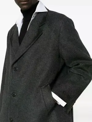 Prada Leather-trimmed Single-breasted Coat