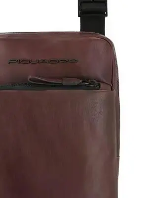 PIQUADRO Logo-embossed Leather Messenger Bag - Brown