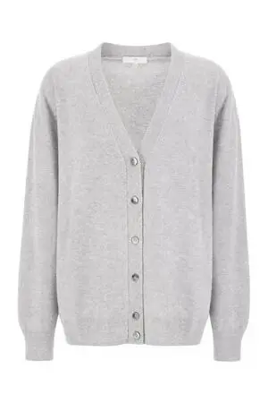 Malo Fine-knit Cashmere Cardigan - Grey