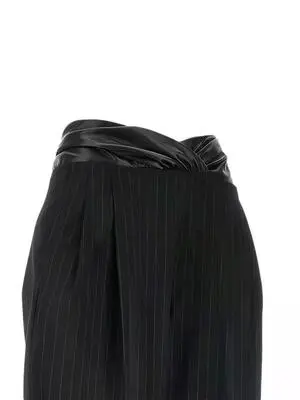 Andamane Pinstripe Crossover Waistband Trousers