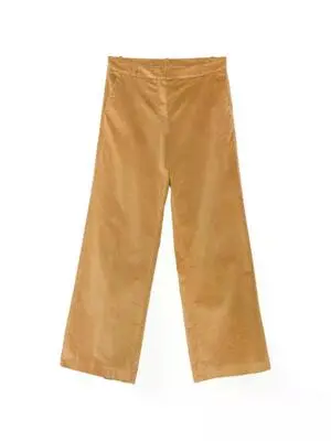 19.61 MILANO Velvet Wide-leg Trousers - Brown