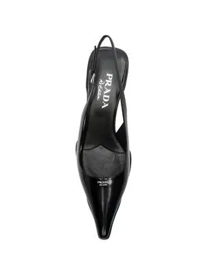 Prada Pointed-toe Slingback Pumps - Black