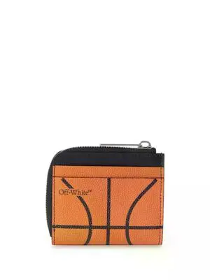 Off-White Basketball Logo-print Leather Wallet - Orange