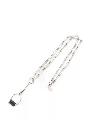 Hermès Tone Stirrup Pendant Necklace - Silver