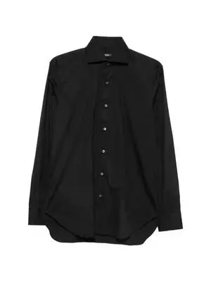 BARBA NAPOLI Spread-collar Long-sleeve Shirt - Black