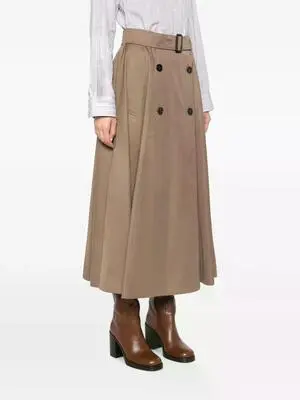 Burberry Double-breasted Belted Skirt