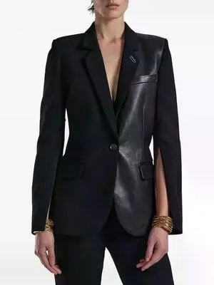 Barbara Bui Crepe Leather-panel Blazer