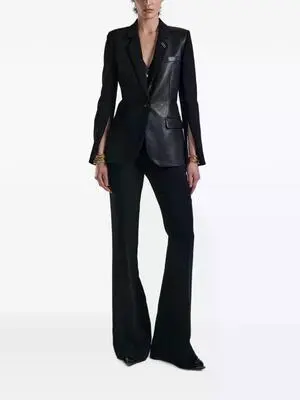 Barbara Bui Crepe Leather-panel Blazer
