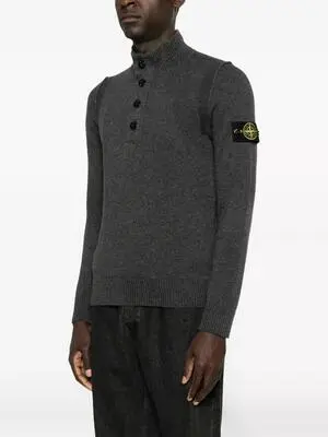 Stone Island Logo-patch Button-up Polo Shirt