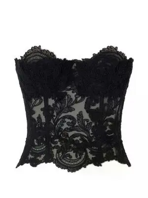 Ermanno Scervino Lace-overlay Corset Top - Black