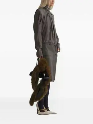MUGLER Midi Hybrid Shirt Dress - Grey