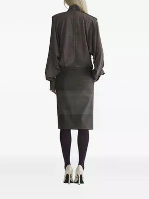 MUGLER Midi Hybrid Shirt Dress - Grey