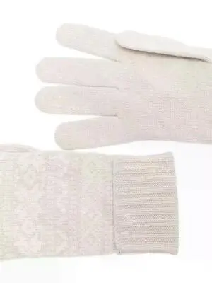 Eleventy Fair Isle-knit Ribbed-cuff Gloves