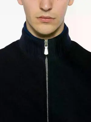 Eleventy Ribbed-knit Panelled Jacket