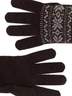 Eleventy Fair Isle Ribbed-cuff Gloves