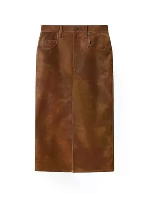 MARANT ETOILE Crinkled-effect Midi Skirt - Brown