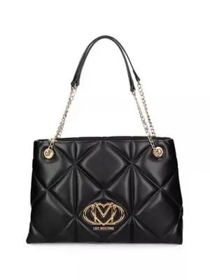 Moschino Logo-plaque Shoulder Bag - Black