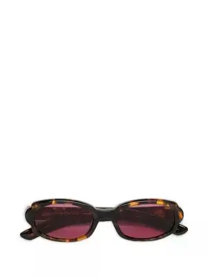 RETROSUPERFUTURE Esatto Tortoiseshell-effect Oval-frame Sunglasses - Brown