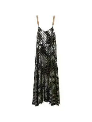 SIMONA CORSELLINI Chain-link-print Chain-strap Maxi Dress