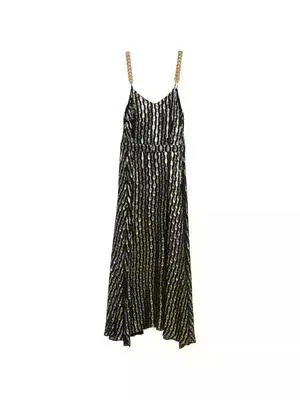 SIMONA CORSELLINI Chain-link-print Chain-strap Maxi Dress