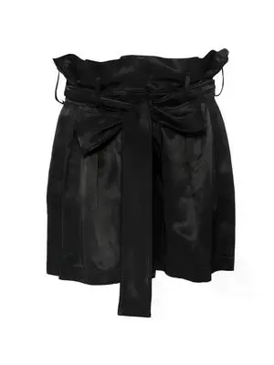 JIJIL Paperbag-waist Belted Shorts - Black
