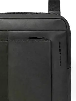 PIQUADRO Logo-embossed Leather Messenger Bag