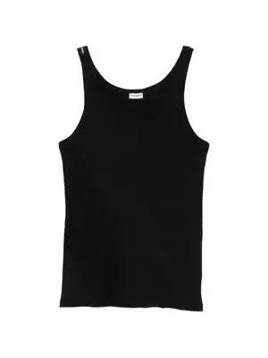 Dolce & Gabbana Ribbed Scoop-neck Tank Top - Black