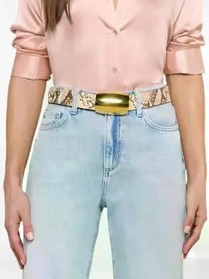 L'Agence Milou Snake-effect Leather Belt
