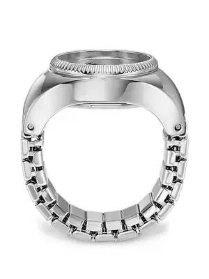Fossil Two-hand Ring Watch With -tone Dial And Stainless Steel Case - Silver