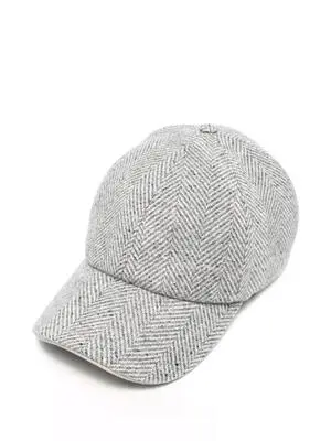 Eleventy Herringbone Baseball Cap - Grey