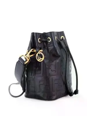 Fendi Mon Tresor Zucca Embossed Leather Mini Bucket Bag