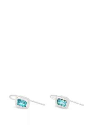 TRUSSARDI Crystal Embellished Drop Earrings - Silver