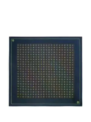 Shanghai Tang Geometric-print Mulberry Silk Pocket Square - Blue