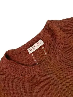 Valentino Garavani Open-knit Crew-neck Sweater
