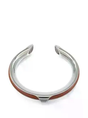 Hermès Leather-trimmed Bangle Bracelet
