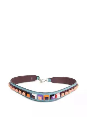 Fendi Leather Bag Strap With Stud Embellishments - Blue