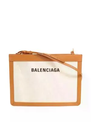 Balenciaga Logo-print Shoulder Bag - Neutrals