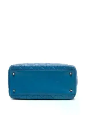 Dior 2011 Medium Lambskin Cannage Lady Satchel - Blue