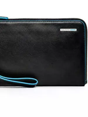 PIQUADRO Leather Wristlet Clutch Bag
