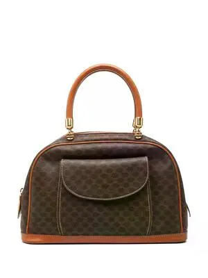 Celine 2000 Macadam Coated Canvas Handbag - Brown