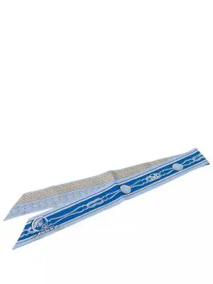 Hermès 2000-2026 Maillons Silk Twilly Scarf Scarves - Blue