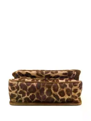 Saint Laurent Baby Pony Hair Leopard Print Niki Shoulder Bag - Brown