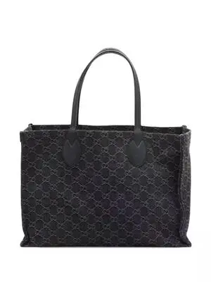 Gucci Gg Denim Ophidia Tote Bag - Black