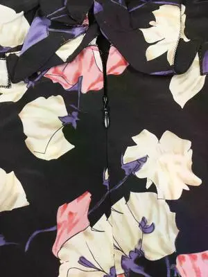 Prada Floral-print Frill Mini Dress
