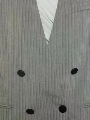 Alberta Ferretti Pinstriped Double-breasted Blazer