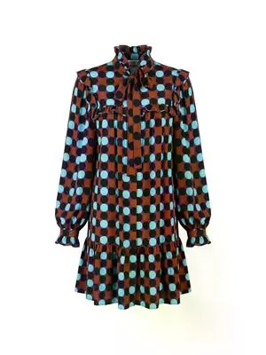 Valentino Garavani Polka-dot Ruffled Dress - Brown