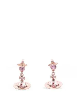 VIVIENNE WESTWOOD Rose Gold-tone Crystal Orb Drop Earrings - Pink