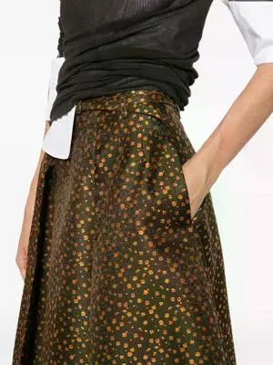 Prada Floral-jacquard Midi Skirt